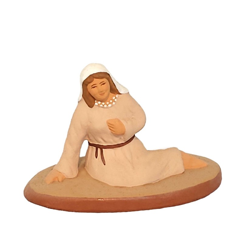 Santon Sainte Vierge assise (beige) 6 cm